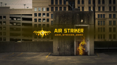 Placeit - YouTube Banner Creator Featuring a Fighter Plane Icon