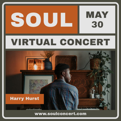 Placeit - Instagram Post Design Template for live Music Concerts from Home
