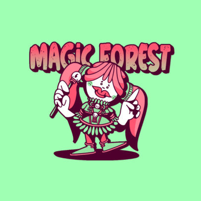 Placeit - Gaming Logo Template with a Cartoonish Doll Character