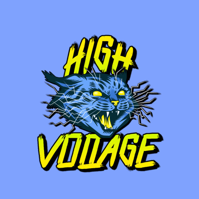 Placeit - Fierce Logo Template with an Electric Cat Illustration