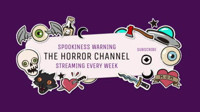 Placeit - YouTube Banner Creator for a Horror Channel Featuring Kawaii ...