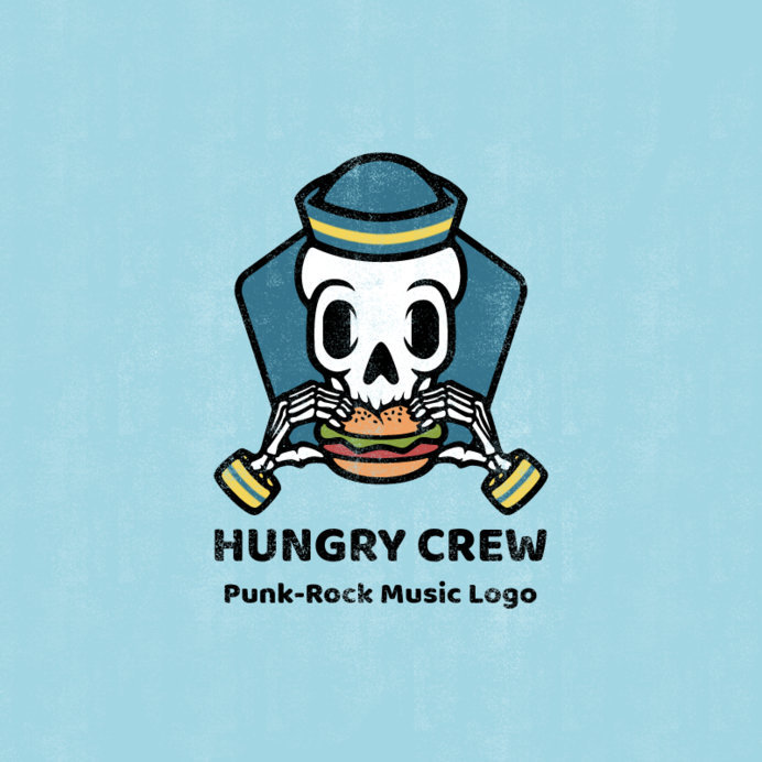 Placeit - Punk Music Logo Creator with a Skull Eating a Burger
