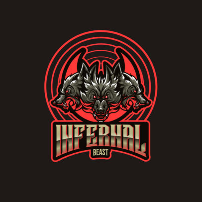 Placeit - Logo Maker for a Gaming Squad Featuring Three Wolf Heads
