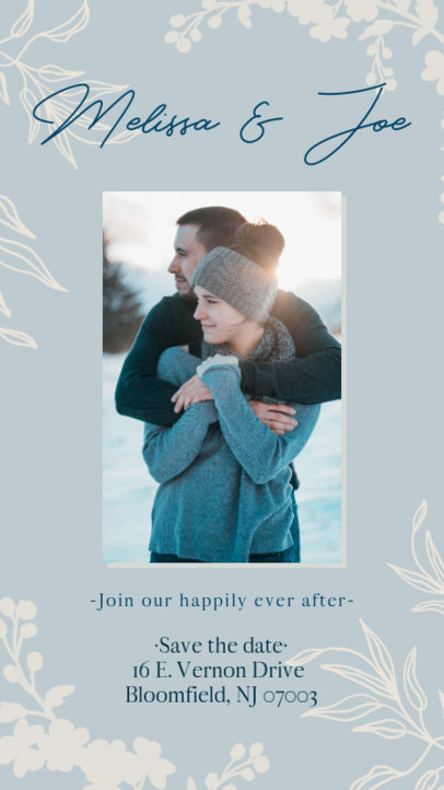 Placeit - Instagram Story Template for a Wedding Invitation Featuring ...