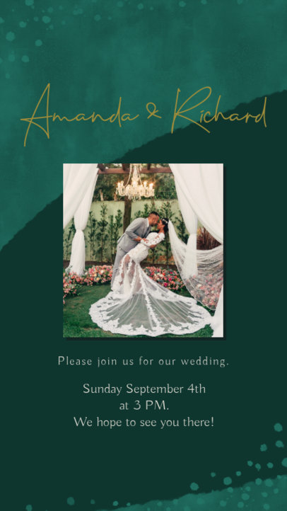 Placeit - Simple Instagram Story Template for a Wedding Invitation