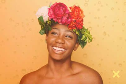 Placeit - Spotify Header Template Featuring a Woman with a Floral Headband