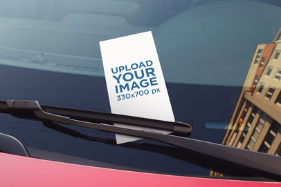 Placeit - Mockup of a Flyer on a Car's Windshield