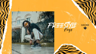 Placeit - Fresh YouTube Banner Template for a Freestyle Rap Artist