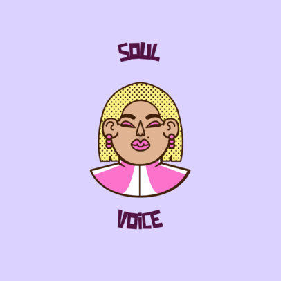 Placeit - Avatar Logo Template with a Fierce Female Rapper Character