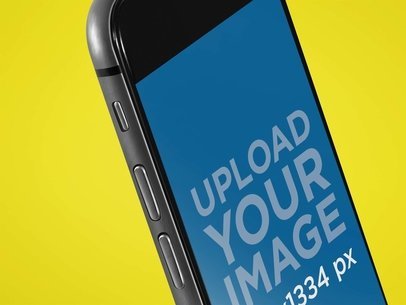 Placeit - Angled Black iPhone in Portrait Position Close Up Mockup with ...