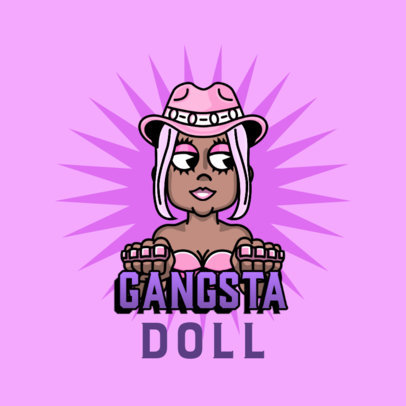 Placeit - Avatar Logo Maker Featuring a Female Rapper with Swag