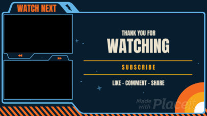 Placeit - Animated YouTube End Card Maker with a Spaceship Theme