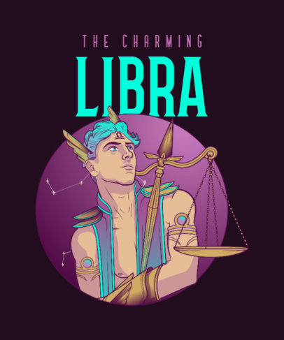 Placeit - Fantasy T-Shirt Design Creator with a Libra Character Graphic