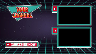 Placeit - YouTube End Screen Video Maker with a Retro Futuristic Style