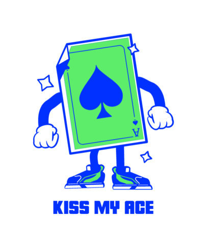 Placeit - Trendy T-Shirt Design Generator Featuring an Ace Card Cartoon