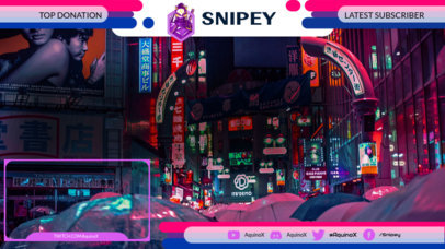 Placeit - Twitch Overlay Template Featuring a City Background