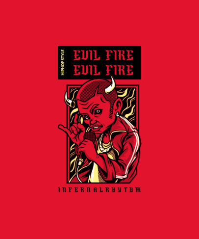 Placeit - T-Shirt Design Generator Featuring a Diabolic Rapper with Horns