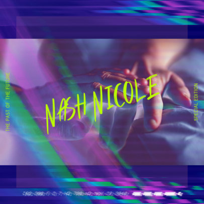 Placeit - Album Cover Template Featuring Neon Lights