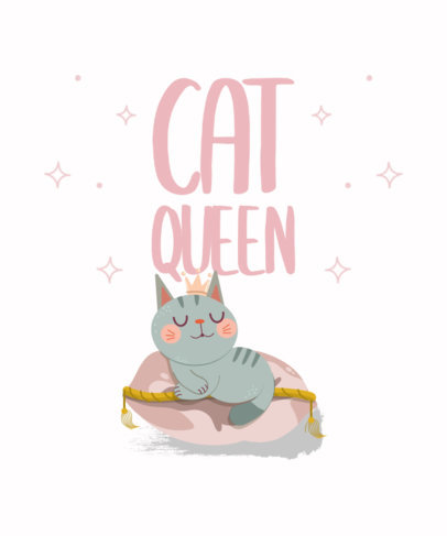 Placeit - Illustrated T-Shirt Design Creator of a Spoiled Cat