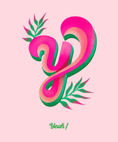 Placeit - T-Shirt Design Creator with a Pop-Art-Style Y Letter Graphic