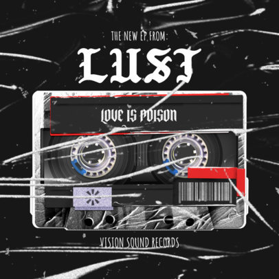 Placeit - Hip Hop Album Cover Design Maker with a Tape Graphic