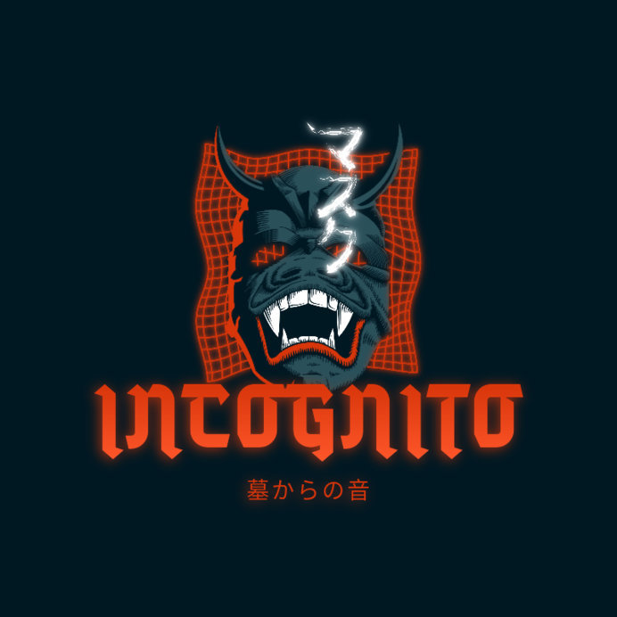 Placeit - Trap Music Logo Maker with an Oni Mask Graphic