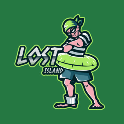 Placeit - Gaming Logo Generator Featuring a Character With a Swim Ring