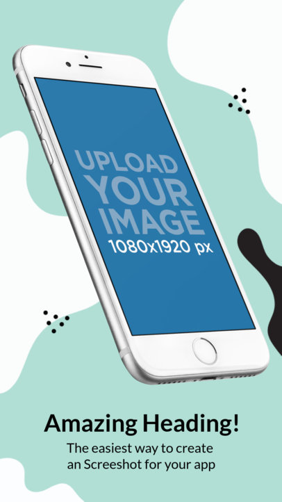 Placeit - Mockup of an Angled iPhone 7 Floating Against a Customizable ...