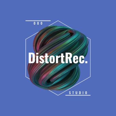Placeit - Logo Maker Featuring a Distorted 3D Shape
