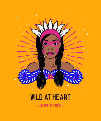 Placeit - T-Shirt Design Template Featuring a Colorful Illustration of ...