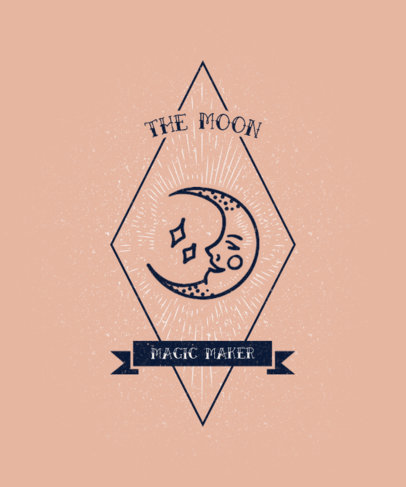 Placeit - Moon-Themed T-Shirt Design Creator with a Mystical Vibe