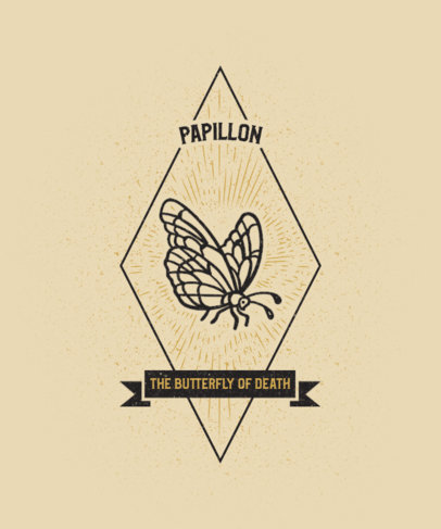 Placeit - T-Shirt Design Maker Featuring a Butterfly with an Ominous Vibe