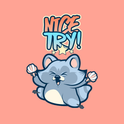 Placeit - Twitch Emote Logo Creator Featuring a Mocking Raccoon