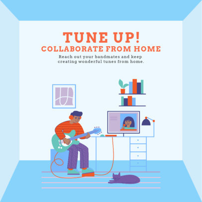 Placeit - Illustrated Instagram Post Generator Featuring a Musician ...