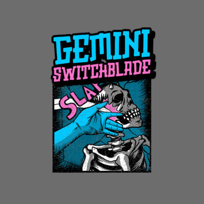 Placeit - Logo Generator Featuring a Skull Graphic Getting Slapped