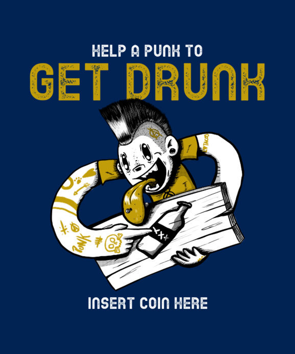 Placeit - Illustrated T-Shirt Design Maker Featuring a Punk Character