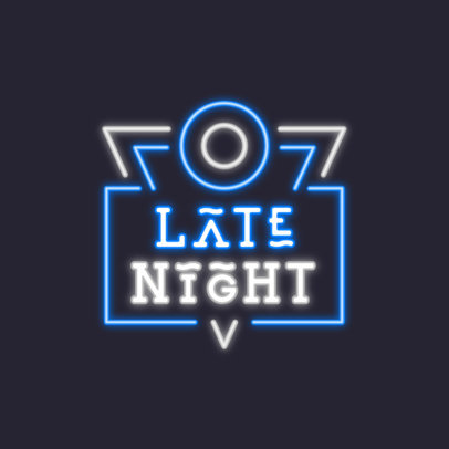 Placeit - Simple Logo Maker for a Night Club with a Neon-Themed Graphic