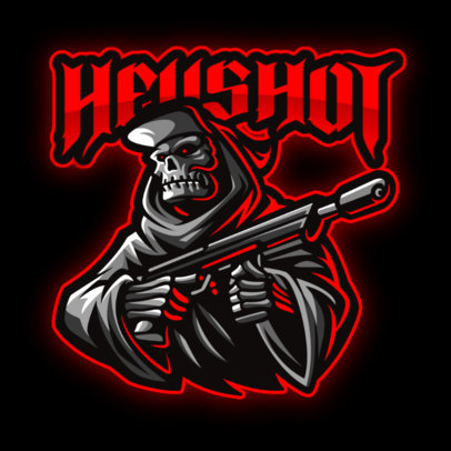 Placeit - Gaming Logo Template with a Reaper Holding a Machine Gun