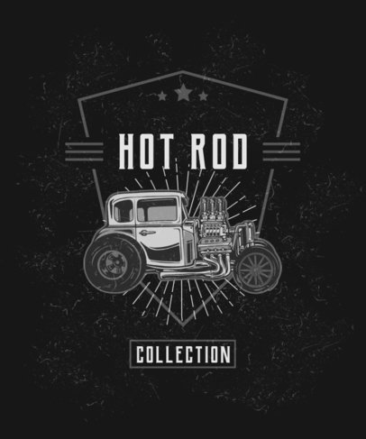 Placeit - T-Shirt Design Template with a Hot Rod Illustration