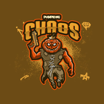 Placeit - Gaming-Themed Logo Maker Featuring an Armed Pumpkin-Man