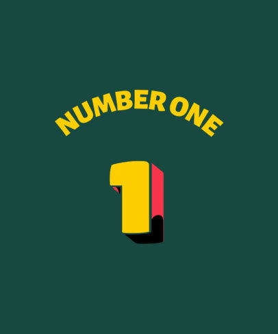 Placeit - Sports T-Shirt Design Generator Featuring a Number One Number