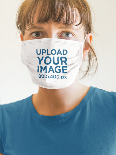 Placeit - Face Mask Mockup Featuring a Closeup of a Woman