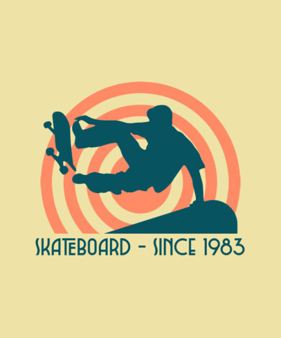 Placeit - '80s Styled T-Shirt Design Generator with a Graphic of a Skater