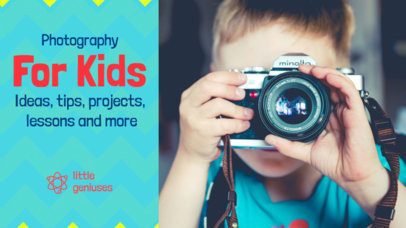 Placeit - YouTube Thumbnail Creator for a Class About Photography for Kids