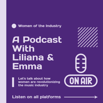 Placeit - Instagram Post Design Template for a Podcast About Music and ...