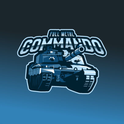 Placeit - Gaming Logo Template Featuring a War Tank Graphic