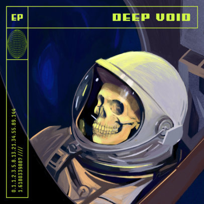 Placeit - Illustrated Album Cover Design Maker with a Dead Astronaut