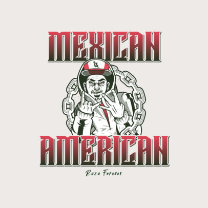 Placeit - Clothing Brand Logo Maker Featuring a Cholo Character