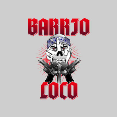 Placeit - Streetwear Logo Template Featuring a Cholo Man Illustration