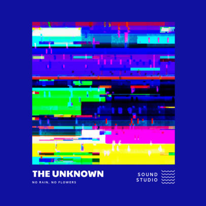 Placeit - Album Cover Template Featuring a Colorful Glitch Style
